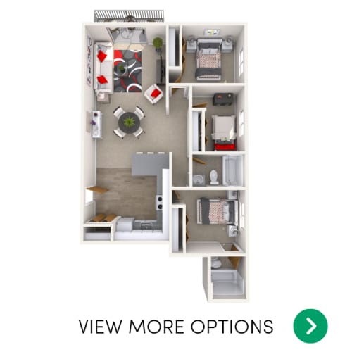 Floor Plans of Campus View Apartments in East Lansing, MI